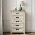 LINSY HOME Dresser for Bedroom, 5 Drawer Dresser with Metal Handles ...