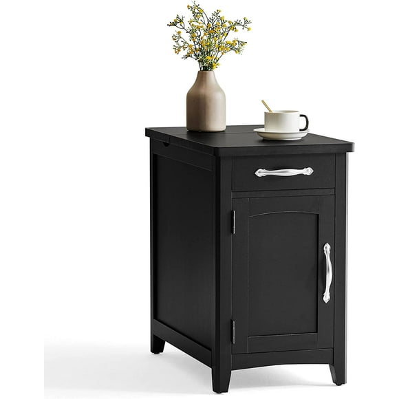 Black Storage End Table