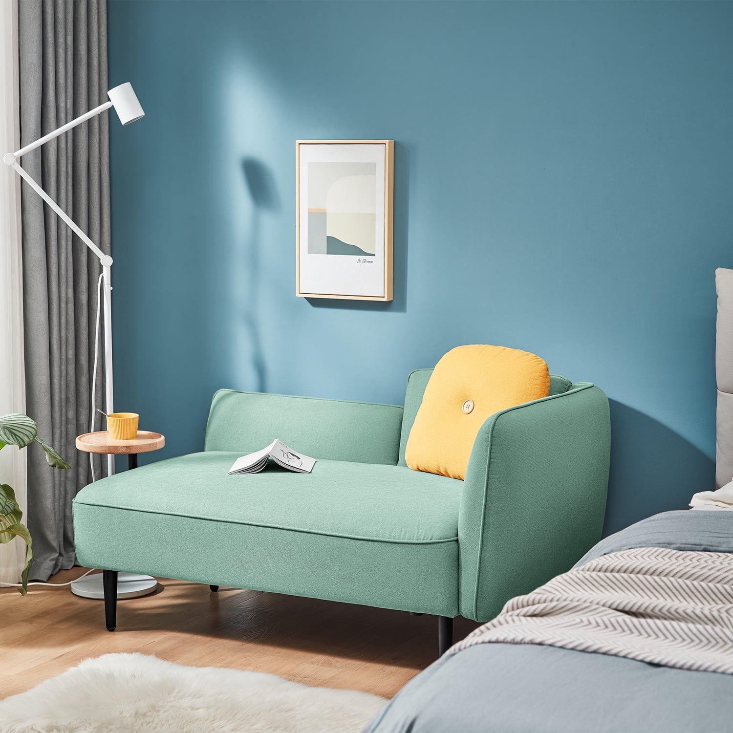 LINSY HOME Small Couch with Removable Table, Modern Sofa for Living ...
