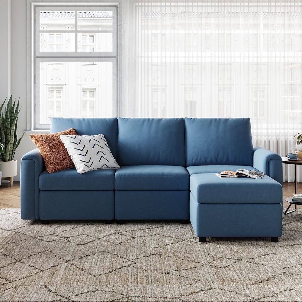 LINSY HOME Modular Couches and Sofas Sectional with Storage, 4 Seat ...