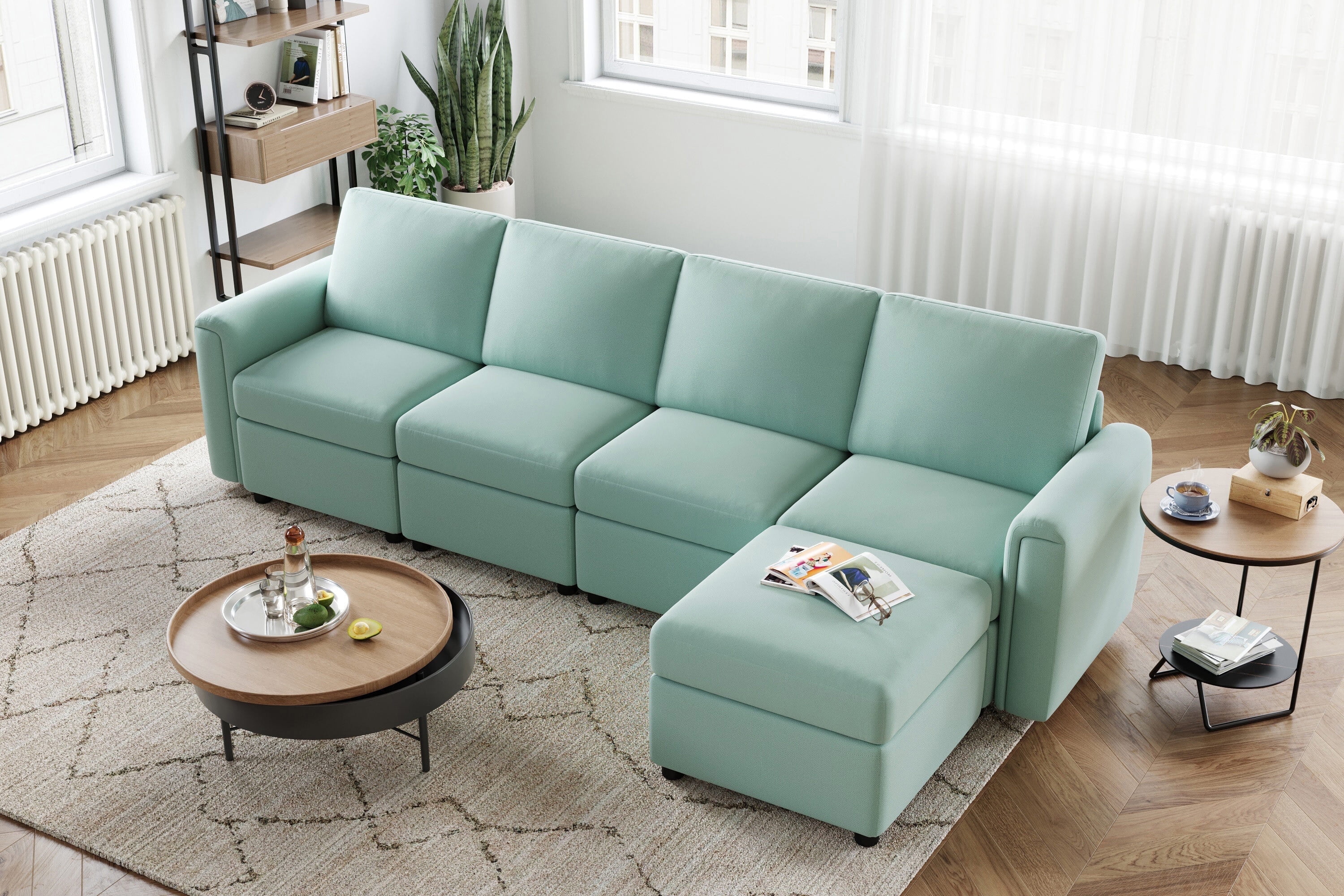 LINSY HOME Modular Couches and Sofas Sectional with Storage, 5 Seat ...