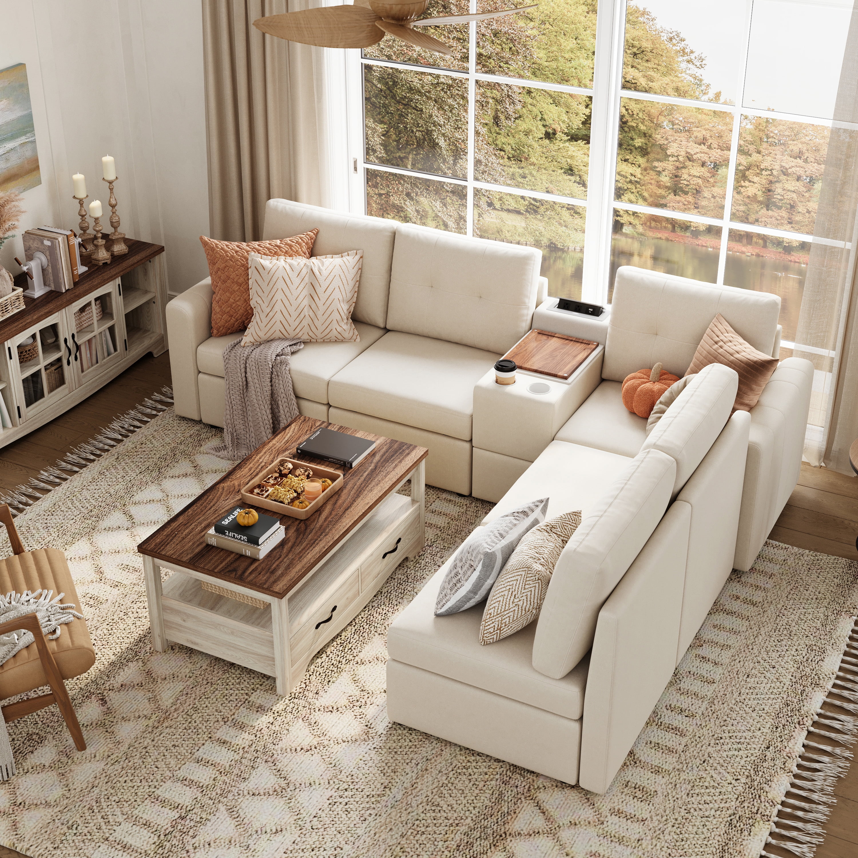 LINSY HOME Oversized Modular Cloud Sectional Sofa, RUBIK III 5 Seat ...