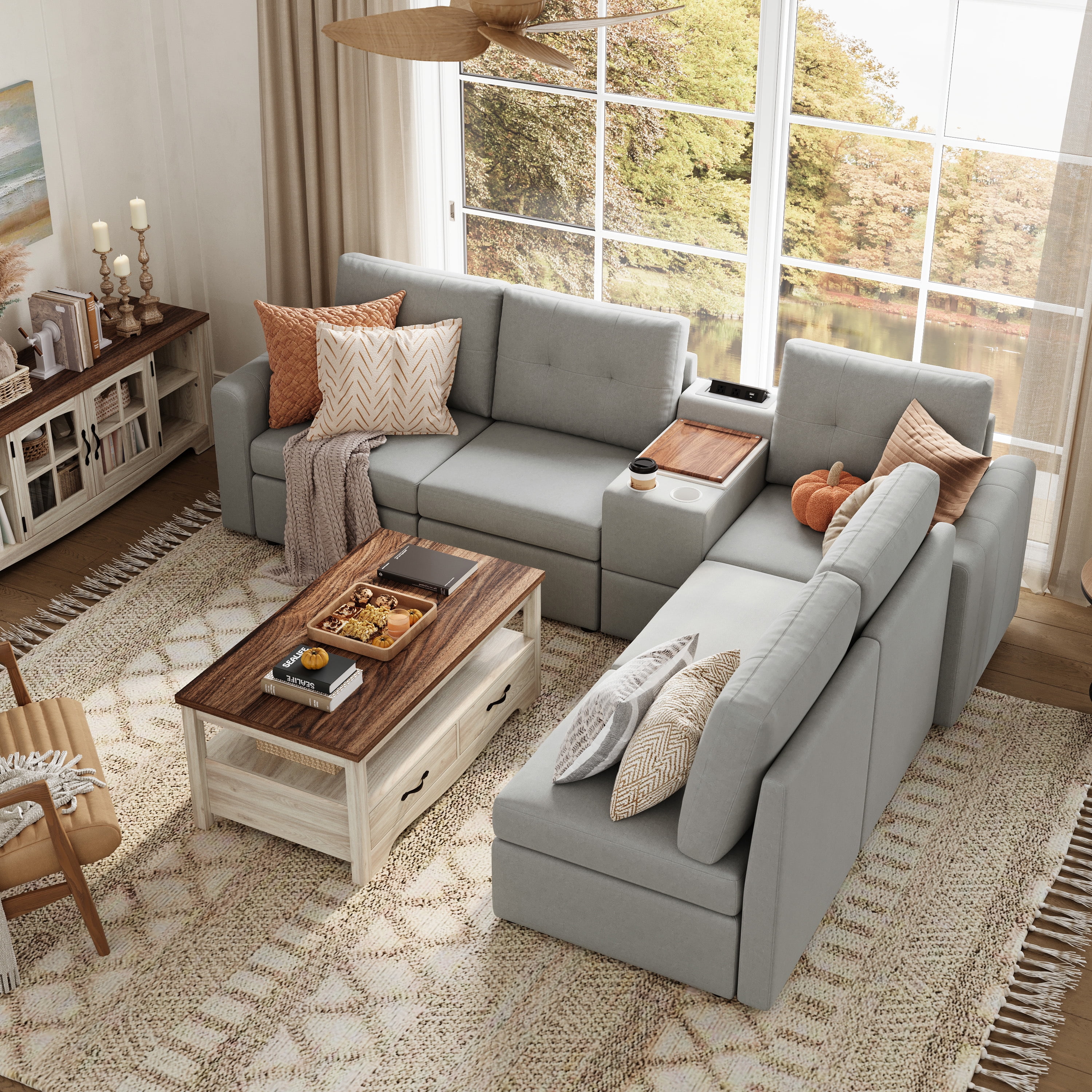 LINSY HOME Oversized Modular Cloud Sectional Sofa, RUBIK III 5 Seat ...
