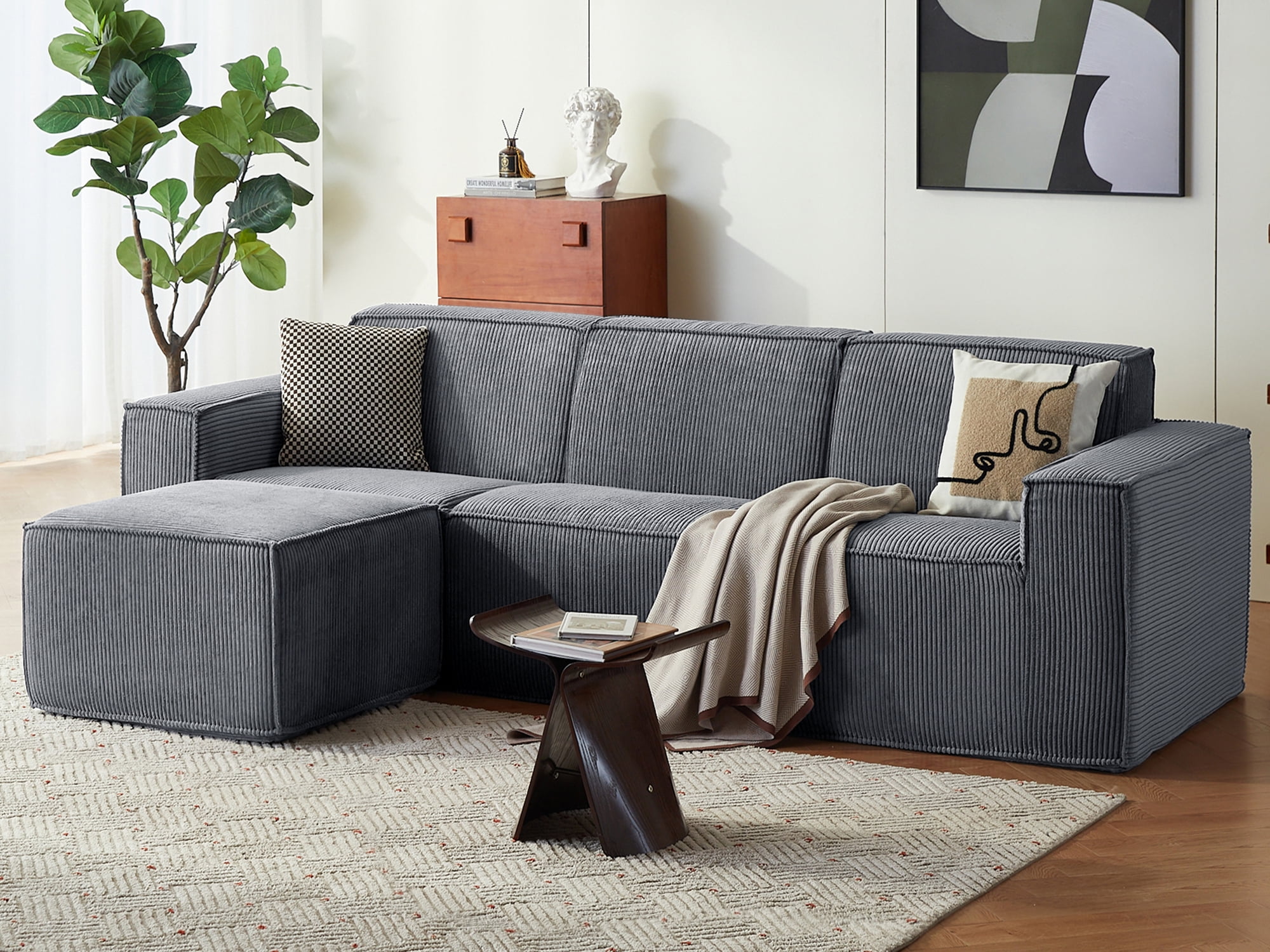 LINSY HOME Oversized Modular Sectional Sofa, L-Shaped Cloud Sofa Couch ...