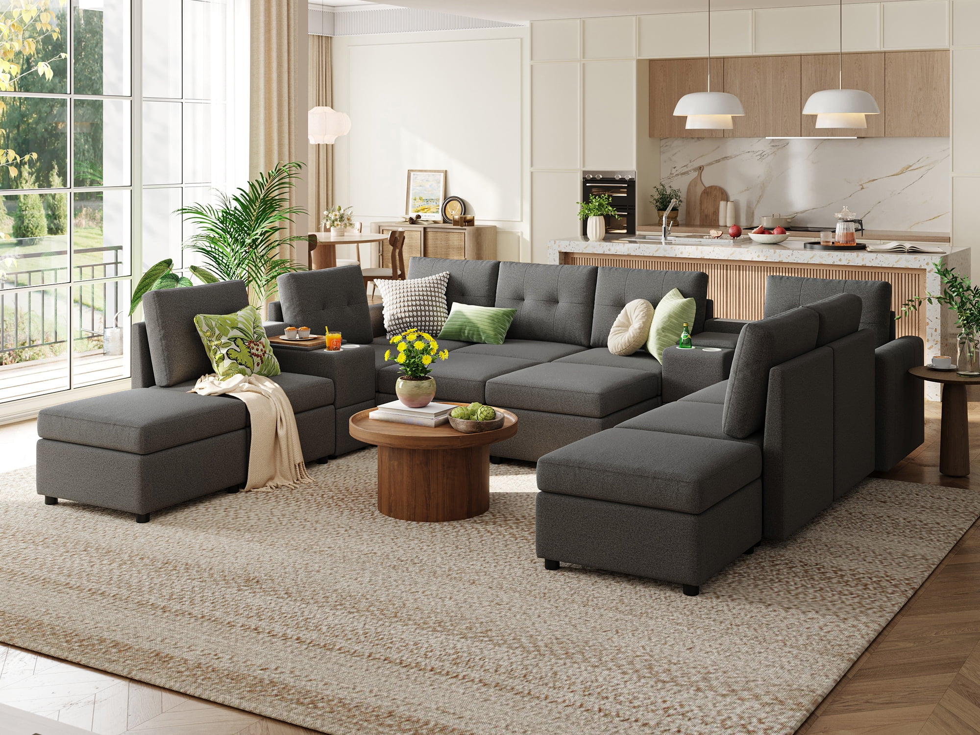 LINSY HOME Oversized Modular Sectional Sofa, RUBIK III 12 Seat Storage ...