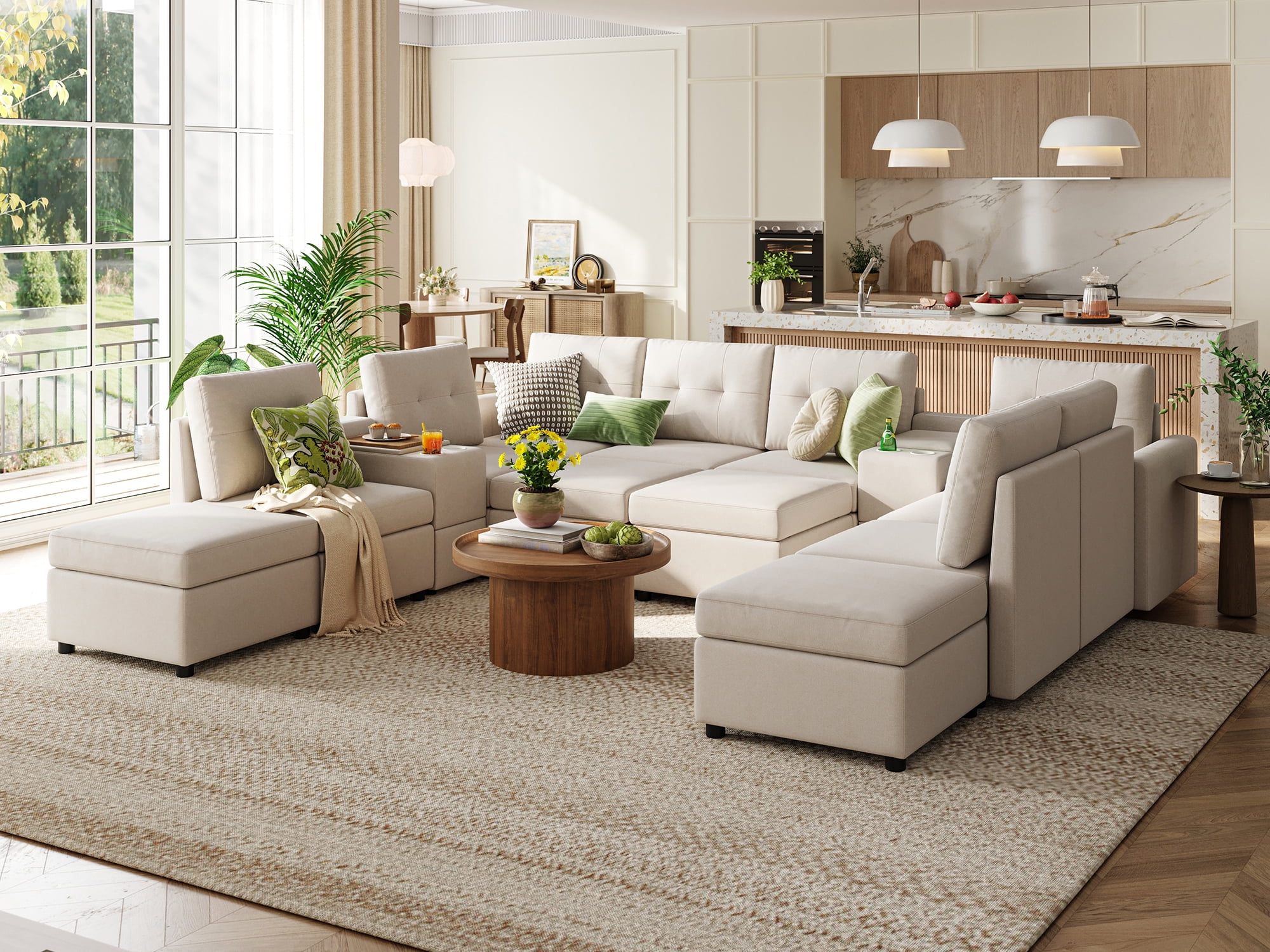 LINSY HOME Oversized Modular Sectional Sofa, RUBIK III 12 Seat Storage ...