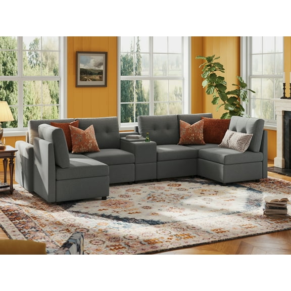LINSY HOME Oversized Modular Sectional Sofa, RUBIK III 7 Seat Storage ...