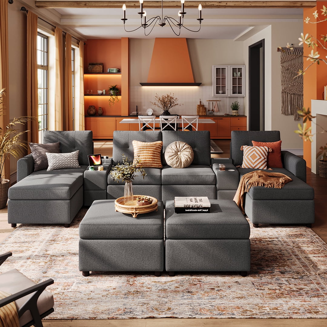 LINSY HOME Oversized Modular Sectional Sofa, RUBIK III 8 Seat Storage ...