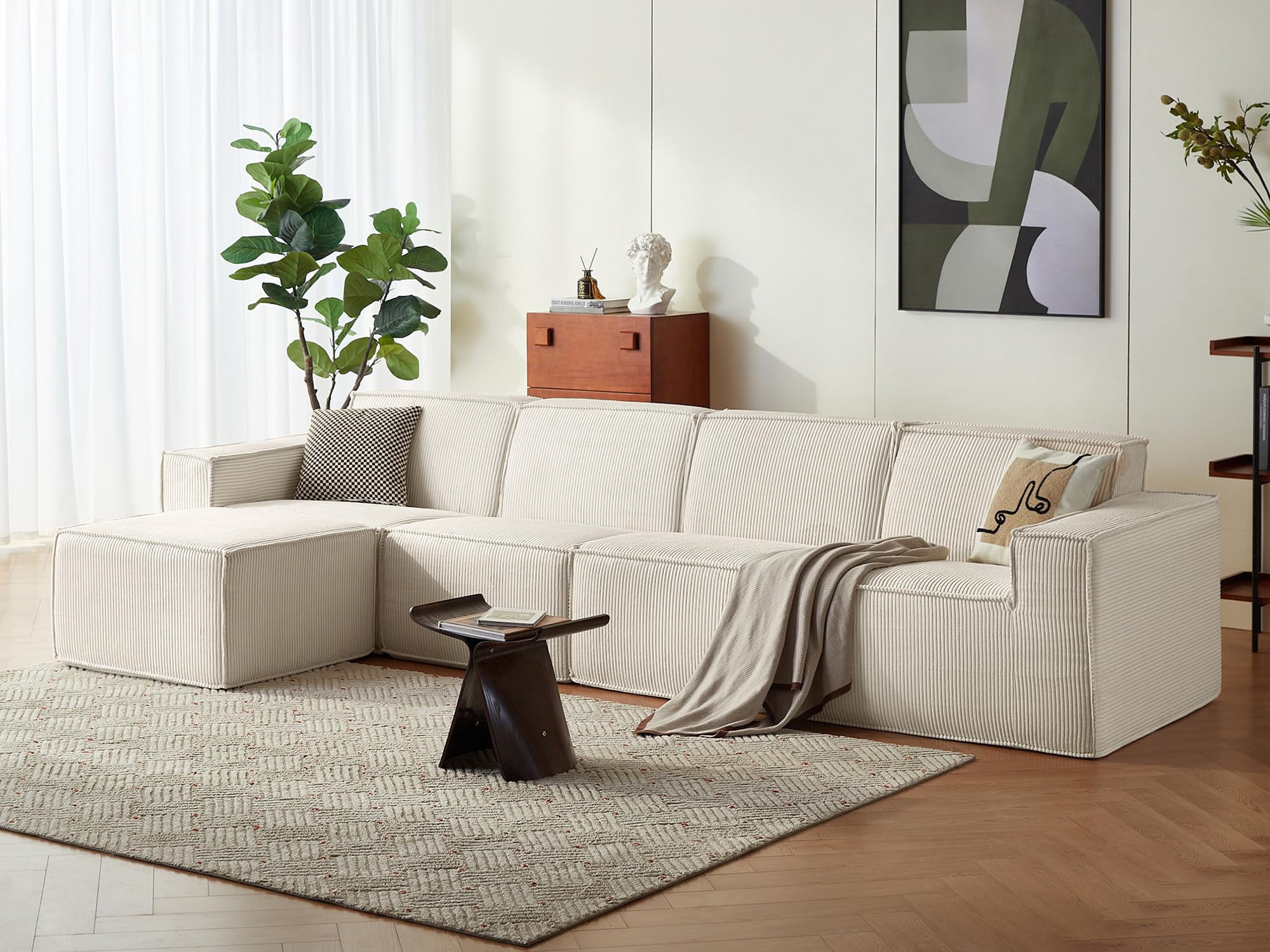 LINSY HOME Oversized Modular Sectional Sofa, U-Shaped Cloud Sofa Couch ...