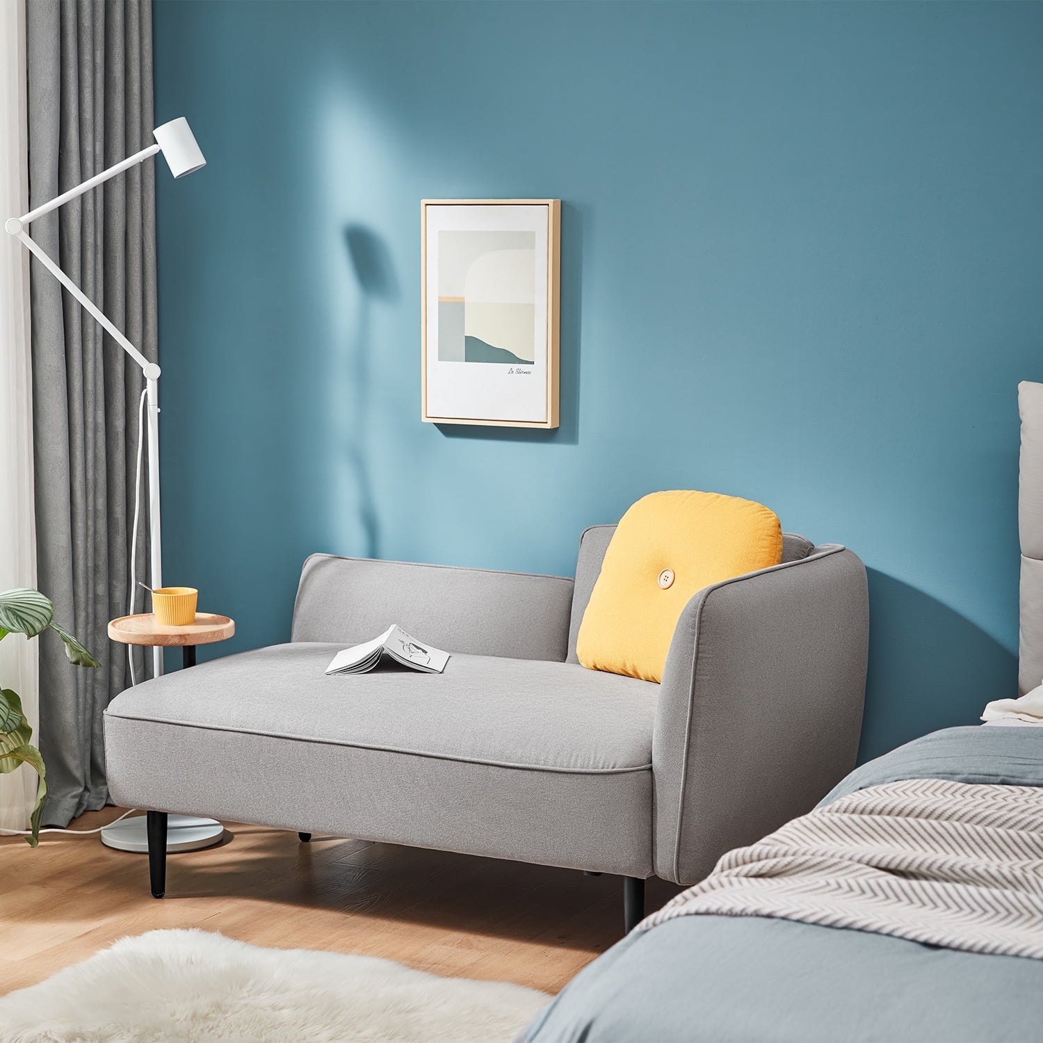 LINSY HOME Small Modern Sofa for Living/Bedroom with Removable Table ...