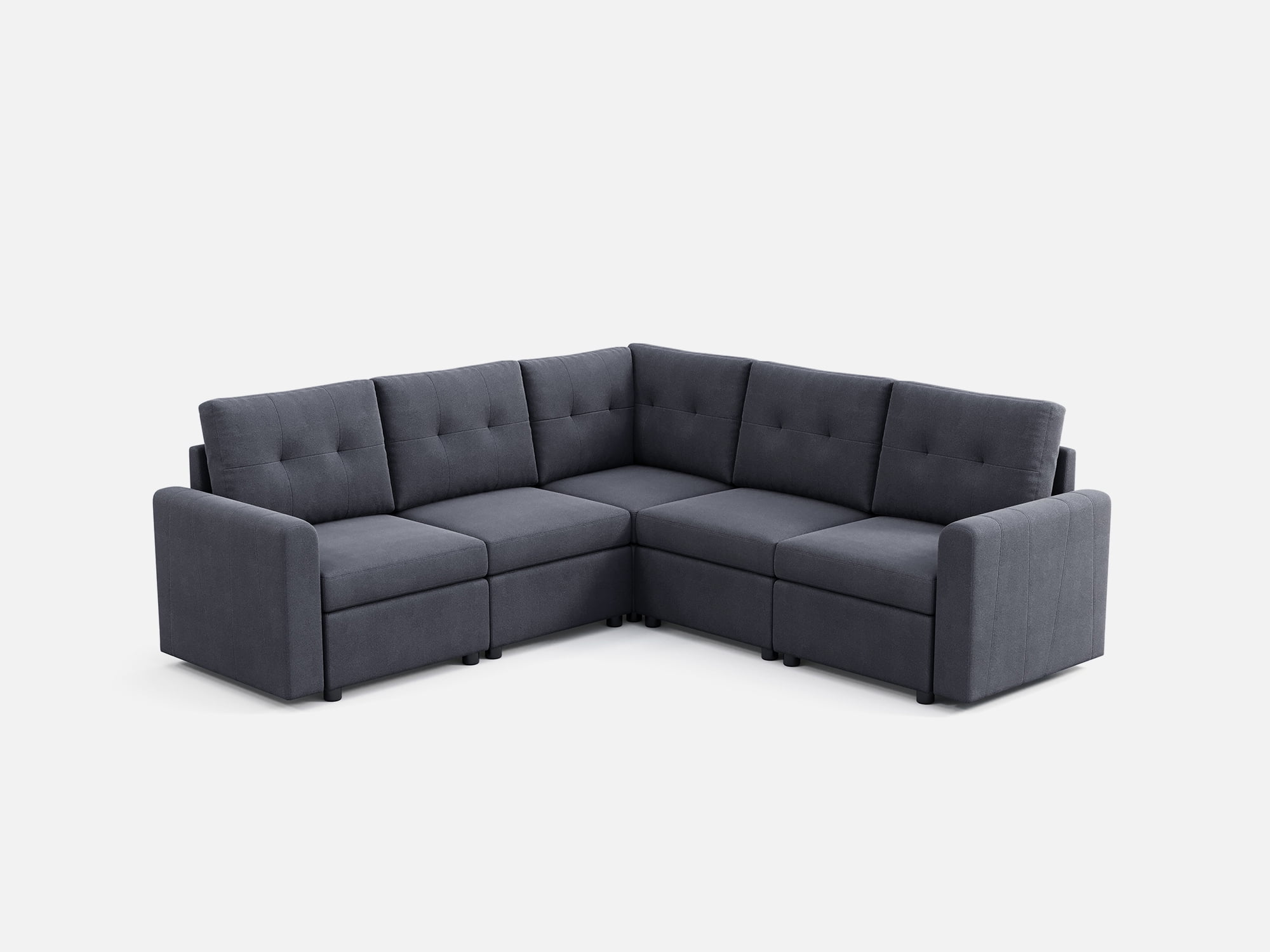 LINSY HOME Velvet Modular Convertible Sectional Sofa with Storage, L ...