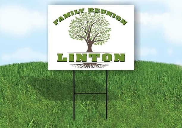 LINTON FAMILY REUNION GR TREE 18 in x 24 in Yard Sign Road Sign with ...