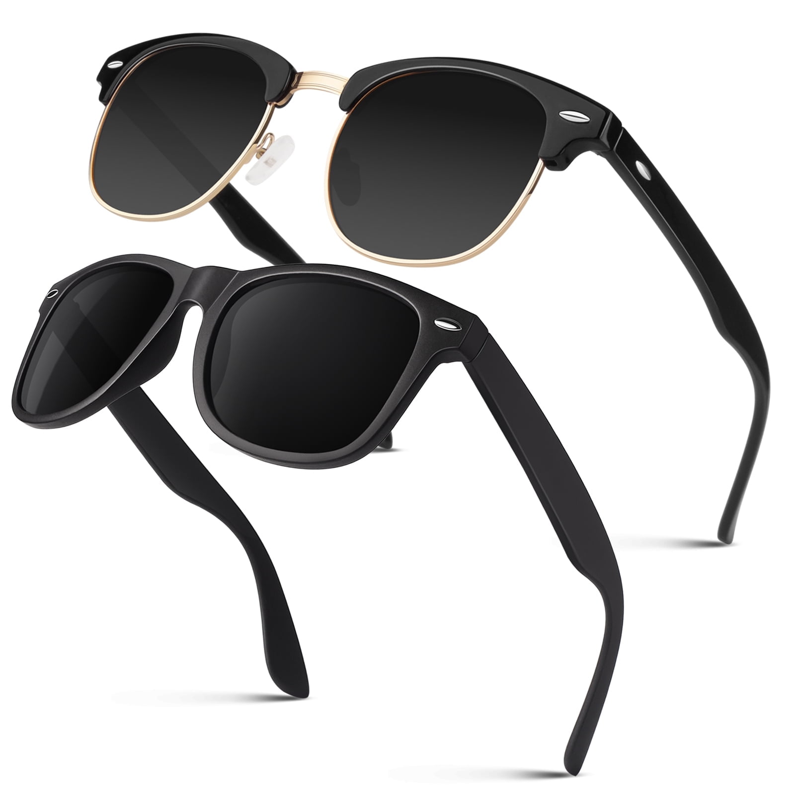 LINVO Classic Retro Polarized Sunglasses, UV400 Protection, Lightweight ...