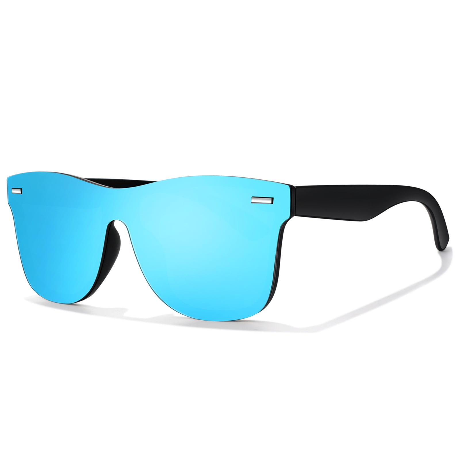 LINVO Oversized Trendy One-Piece Mirrored Lens Polarized Shades Fashion ...
