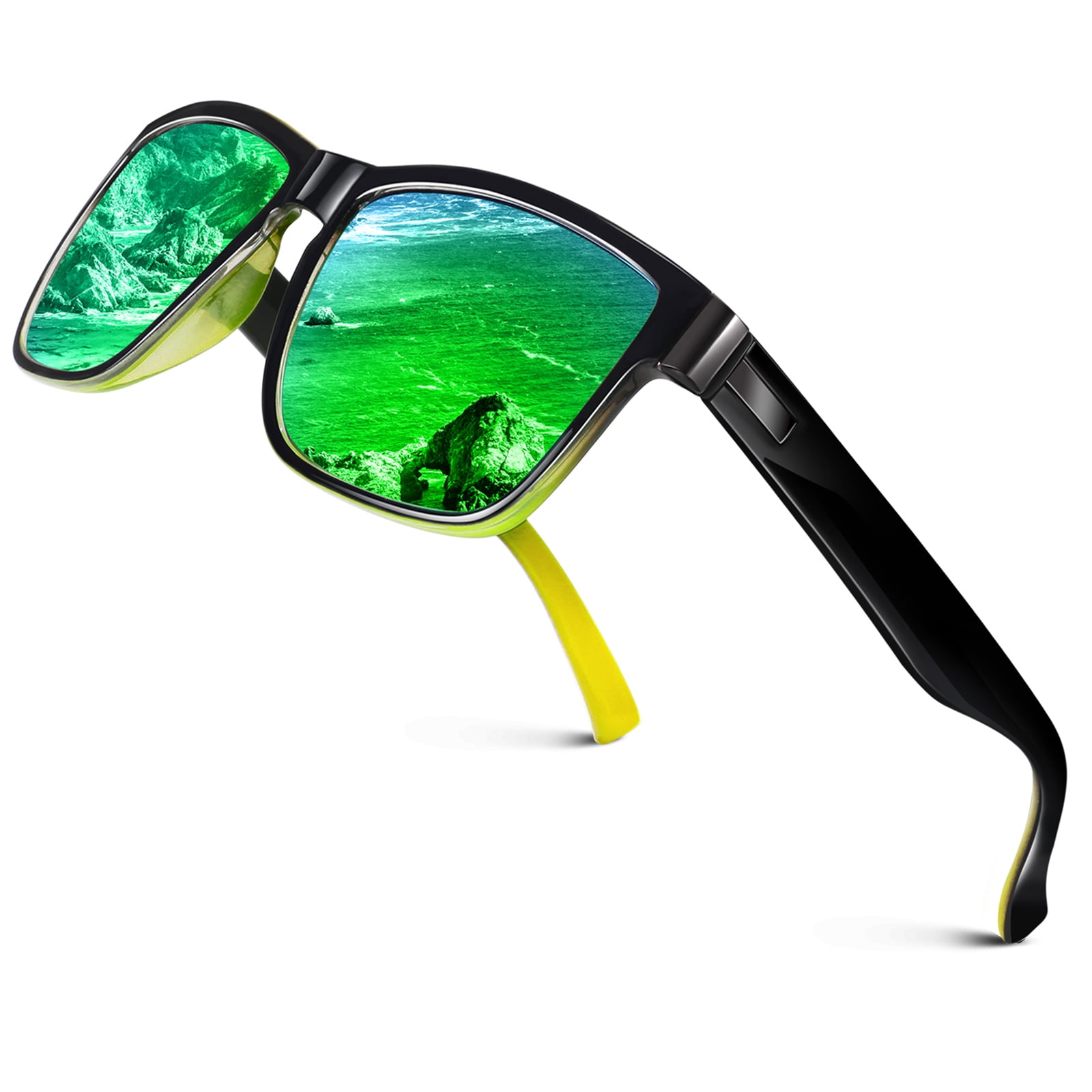 LINVO Polarized Sunglasses for Men Women Square Shades Green Fashion ...