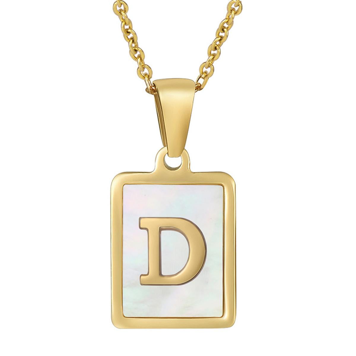 LINXIQIN Jewelry Initial Pendant Necklace for Men Womens, 18K Gold ...