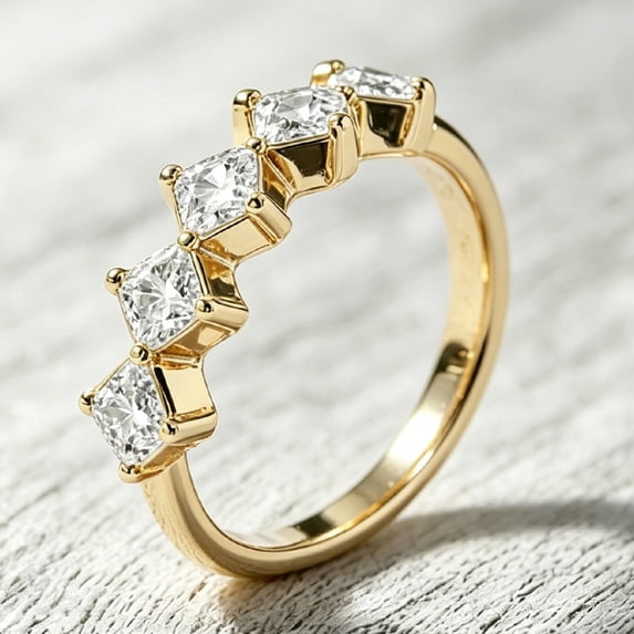 LINXIQIN Women's Princess Design Cubic Zirconia 14K Gold-Plated Multi ...