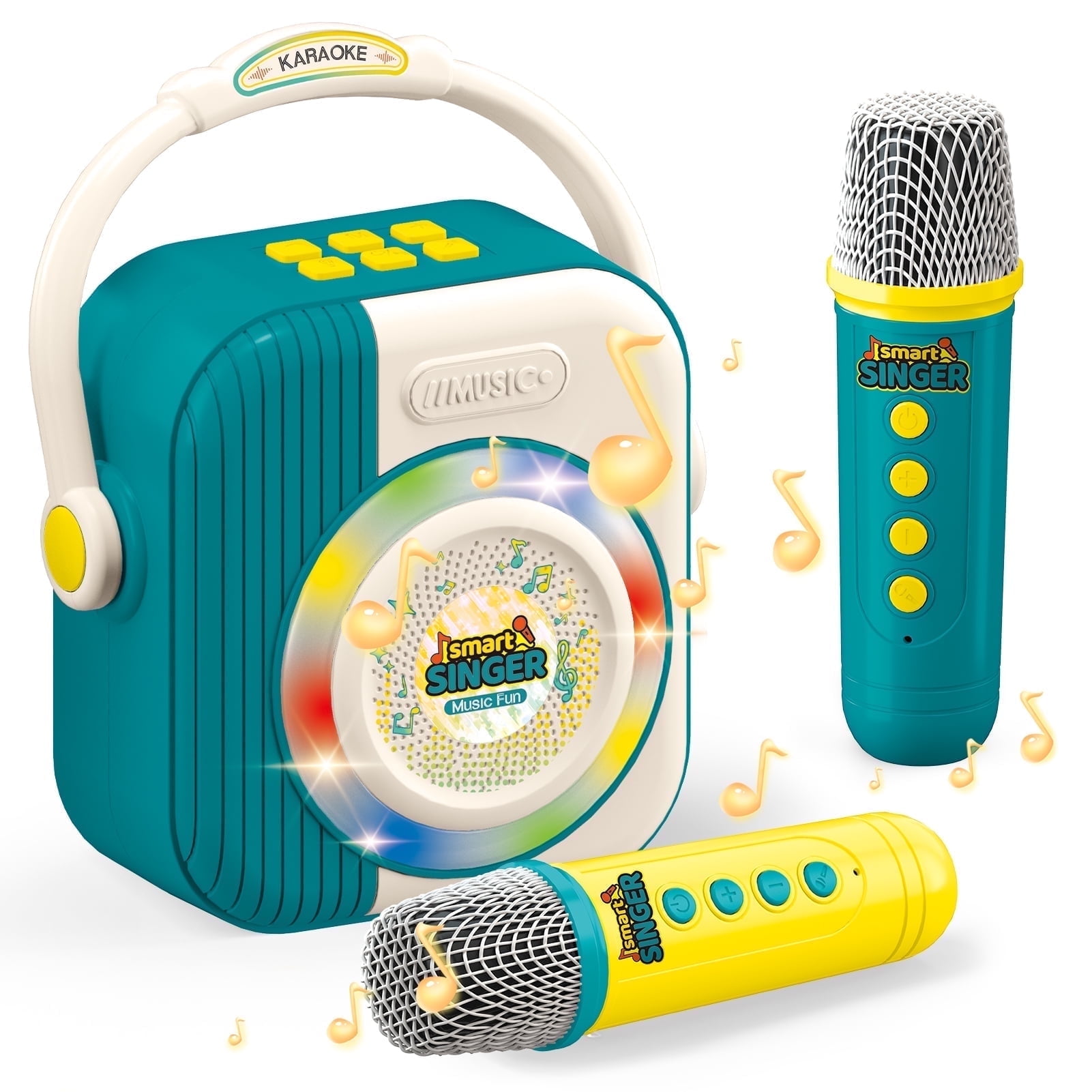 LINXUXIE Karoke Machine for Kids, Wireless Green Microphone Toys for ...