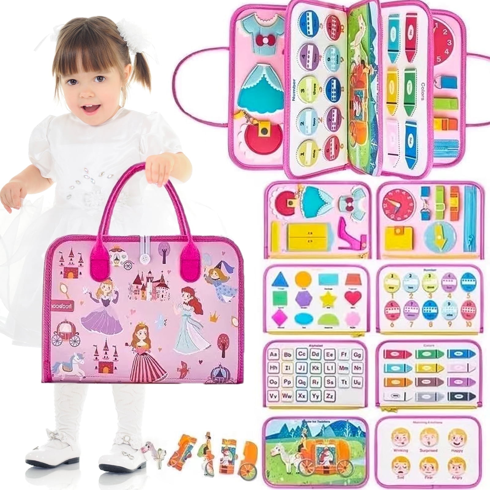 LINXUXIE Toddler Busy Board, Busy Book for 1-4 Year Old, Toddler Toy ...
