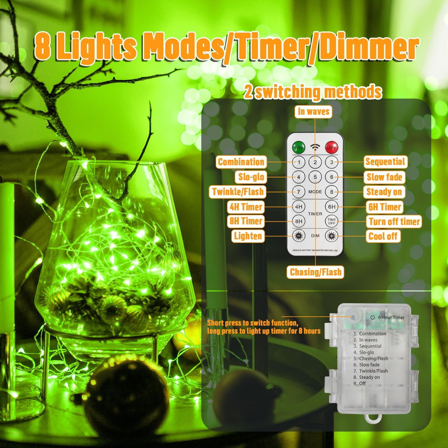 LINYAN-100 LED Fairy Lights Battery Operated, Mini Battery Powered ...