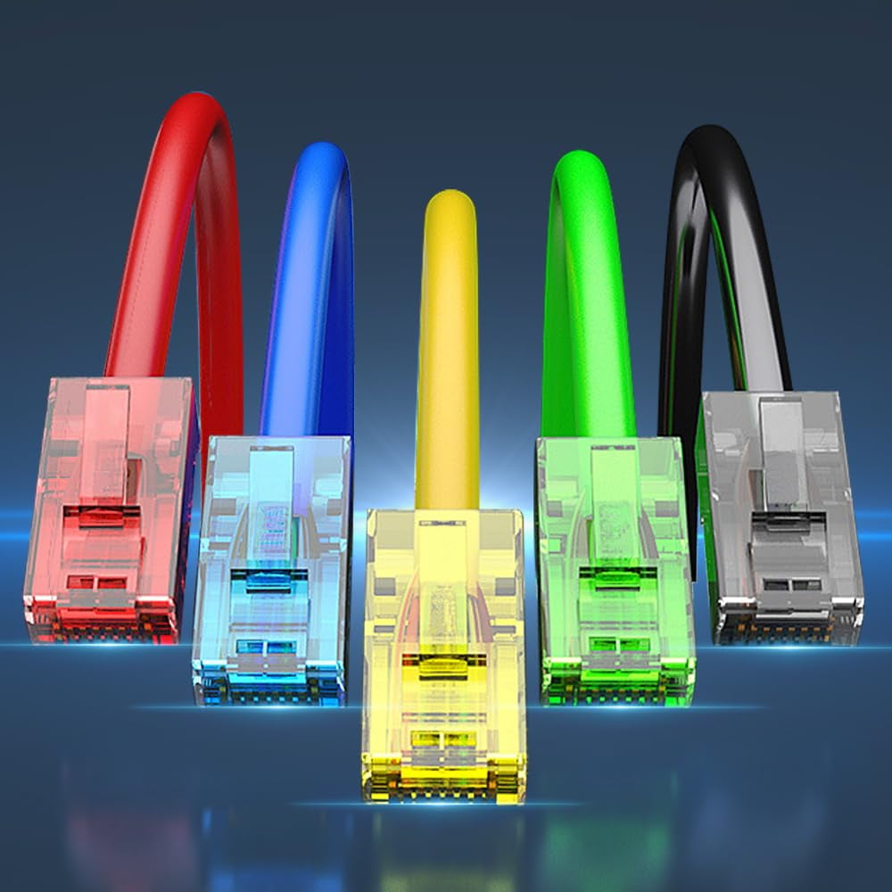 LINYAN-100-Pack RJ45 Cat6 Pass Through Connector, Assorted Colors, RJ45 ...