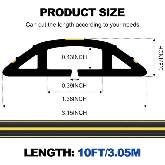 LINYAN-10Ft Cord Covers for Wires on Floor, 3-Channel Heavy Duty Floor ...
