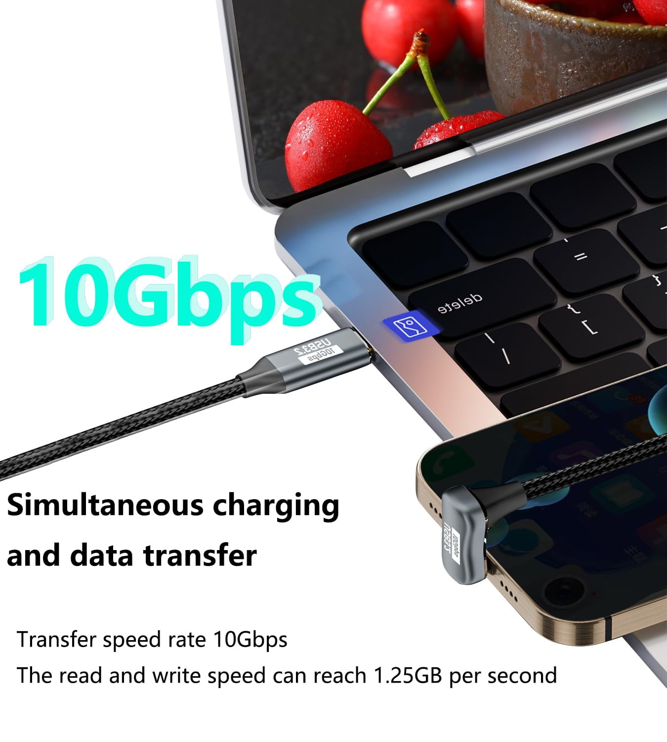 LINYAN-10Gbps USB C U Shape Angled Extension Data Cable,180 Degree Type ...