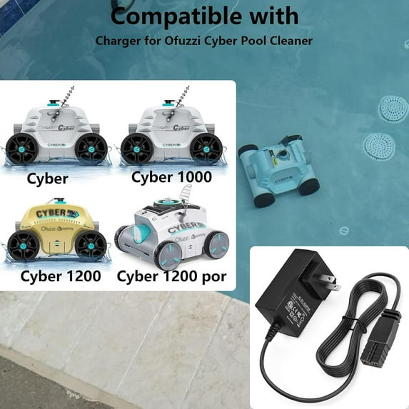 LINYAN-12.6V Charger for Ofuzzi Cyber Cordless Robotic Pool Cleaner ...