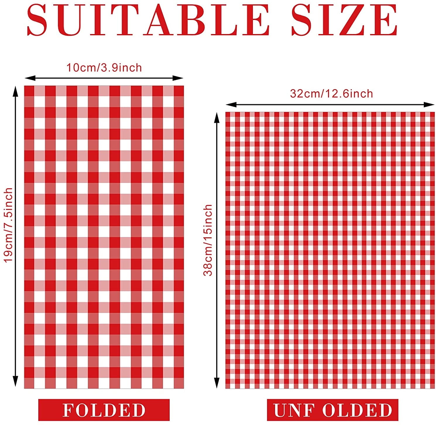 LINYAN-120 Pieces Gingham Paper Napkins Bulk, Red Buffalo Plaid Napkins ...