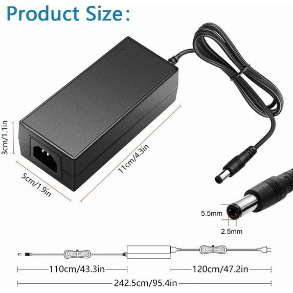 LINYAN-12V 3A Power Supply Adapter 100V~240V AC to DC 12 Volt 3 Amp 36W ...