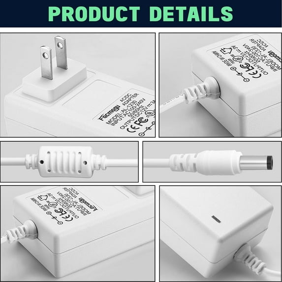 LINYAN-12V 3A Power Supply Adapter, AC 100-240V to DC 12 Volt Wall Plug ...