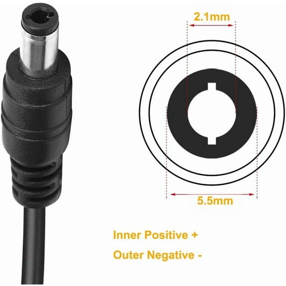 LINYAN-12V 5A Power Supply Adapter 60W, AC 100-240V Convert to DC 12 ...
