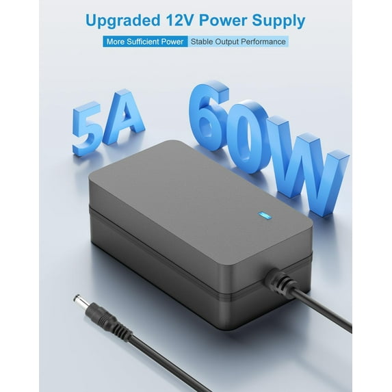 LINYAN-12V DC Power Supply 5A AC Adapter 100-240V 50-60Hz 12 Volt ...