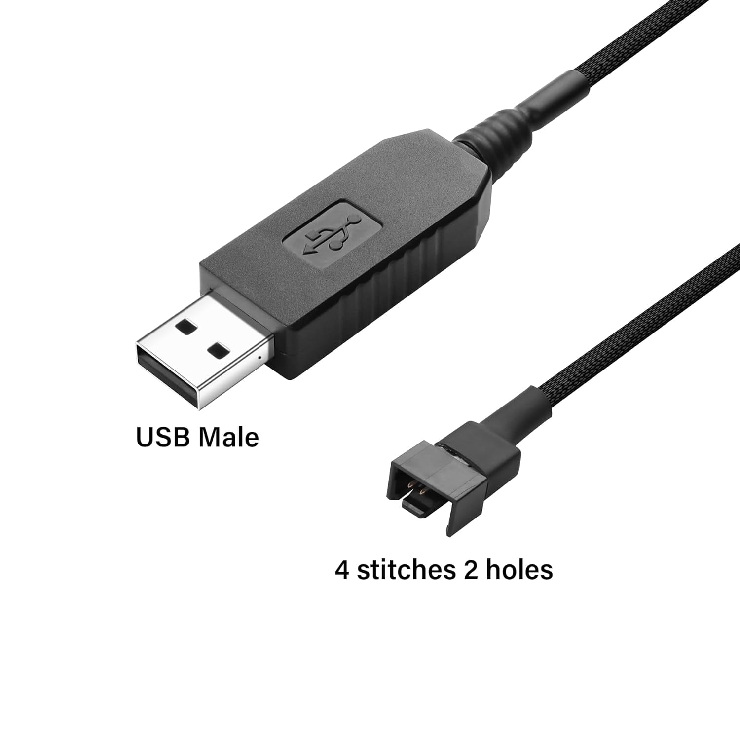 LINYAN-12V Step-Up USB to 4PIN Fan CableUSB Male to 3-Pin / 4-Pin PWM ...