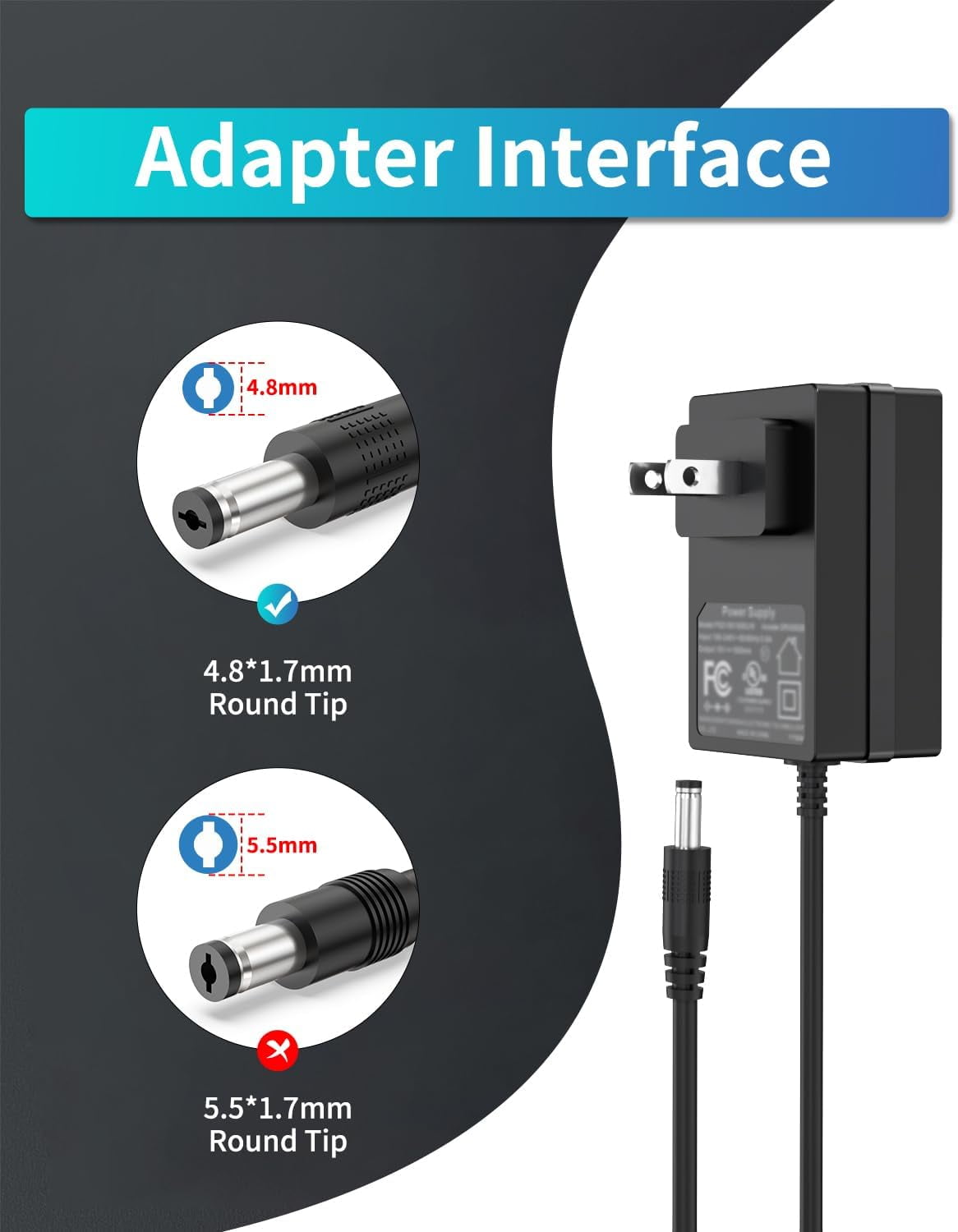 LINYAN-15V Massage Gun Replacement Charger Fit for Theragun Mini Prime ...