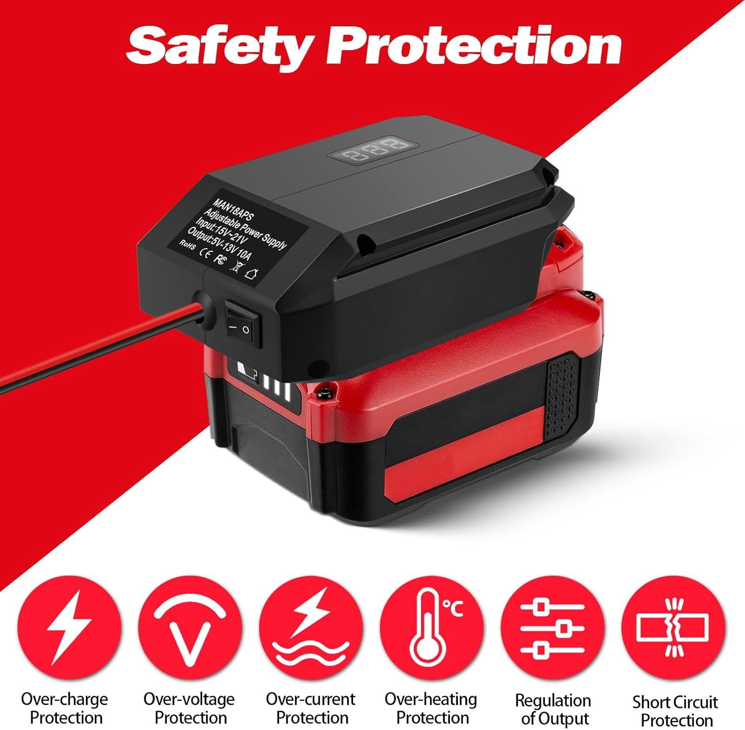 LINYAN-18V to12V Step Down Converter for Craftsman 20V Battery, Power ...