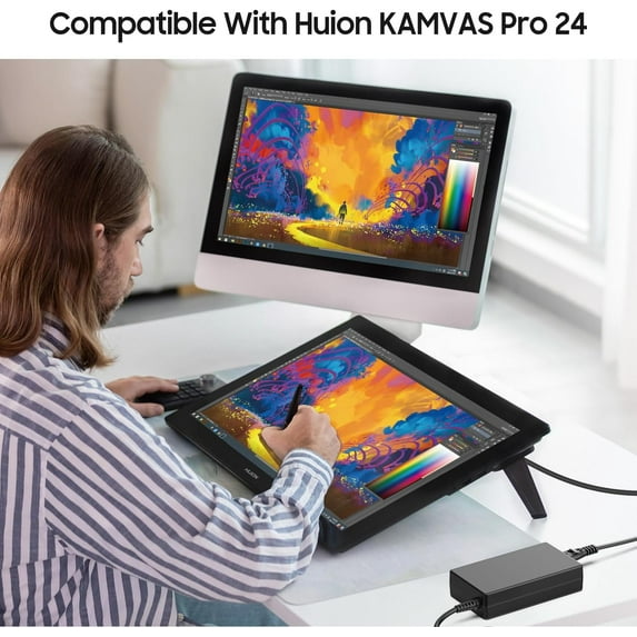 LINYAN-19V AC/DC Adapter Compatible with Huion Kamvas Pro 24 Pro24 (4K ...