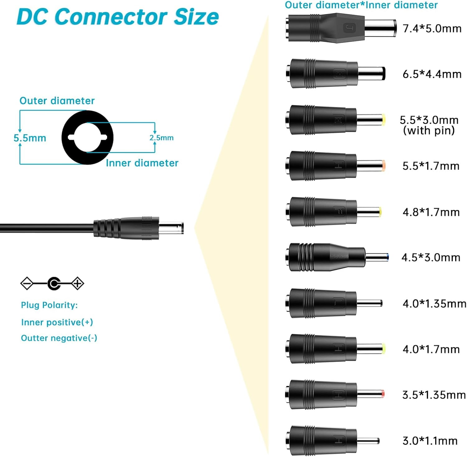 LINYAN-19V DC Power Supply 19V 3.42A Power Adapter for 65W 45W Laptop ...