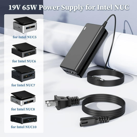 LINYAN-19V Power Supply for Intel NUC 10 8 7 6 5 Mini PC Charger for ...