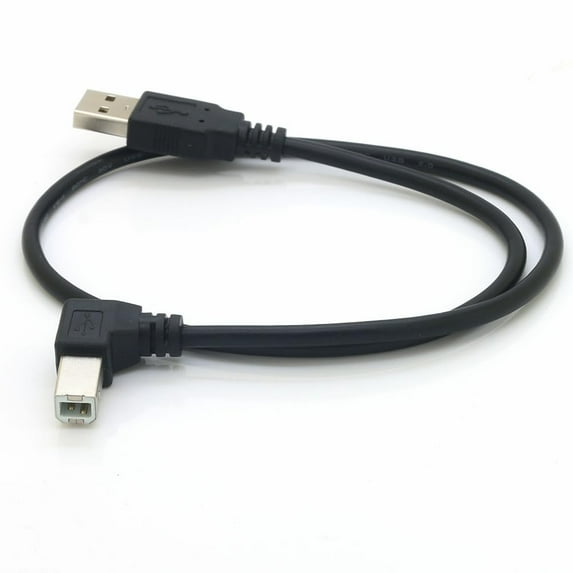 LINYAN-19inch Right Angle USB a to b 90 Degree Cable USB 2.0 A Male to ...