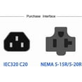 LINYAN-1FT IEC320 C14 to NEMA 5-15R/5-20R PDU USA UPS Conversion Power ...