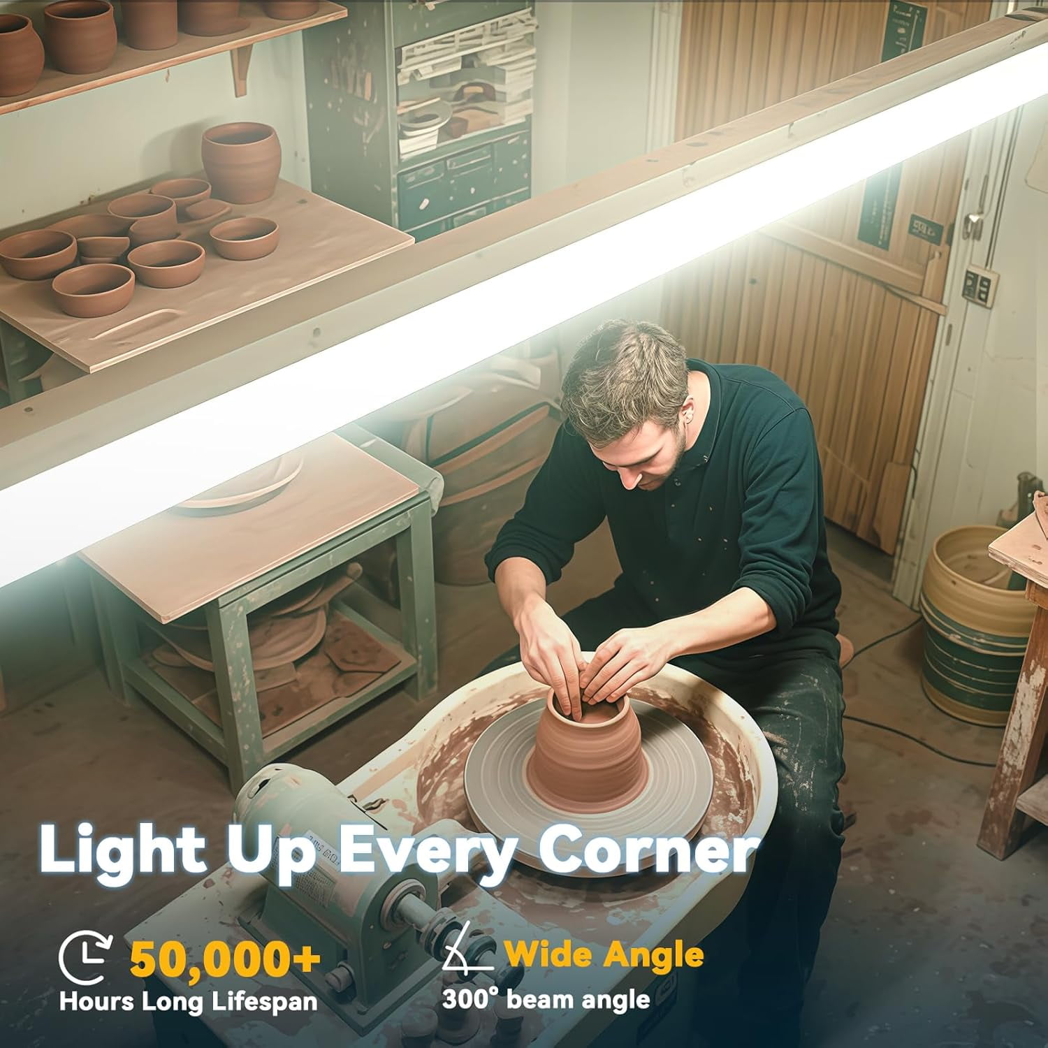 LINYAN-2 Pack 4FT T8 LED Bulbs, 18W 2400LM 4000K Led Tube Light, Plug ...