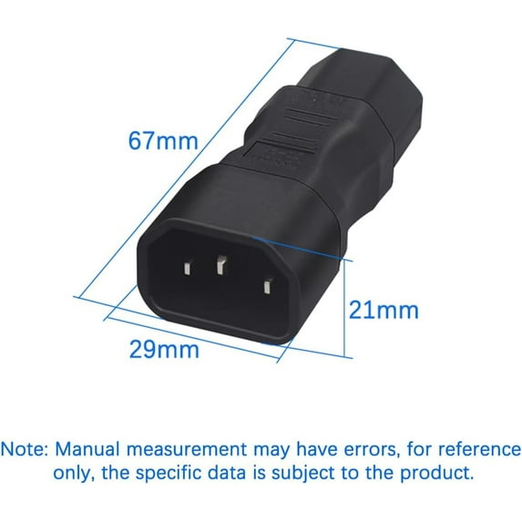 LINYAN-2 Pack IEC320 C14 to C15 AC Power Adapter,IEC 320 C14 Male to ...
