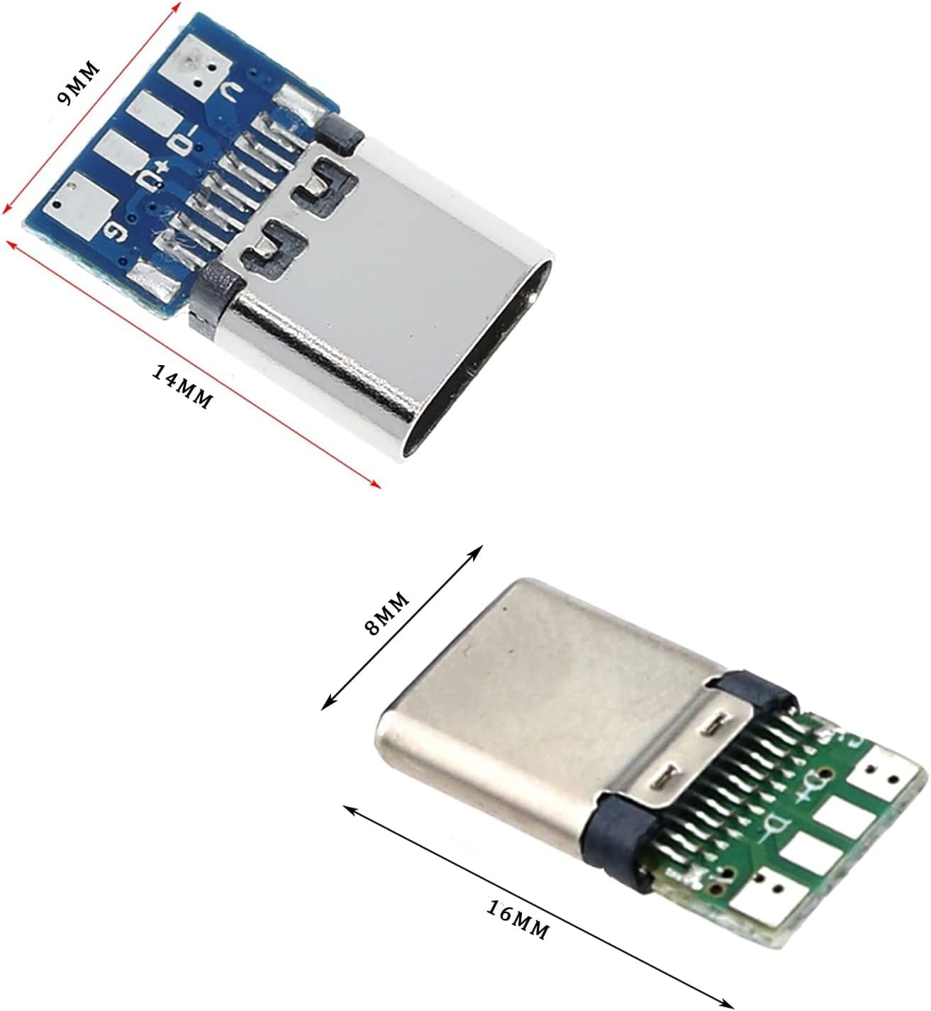 LINYAN-20 Pcs 24 pin Type C Male Female Plug Socket Connector with PCB ...