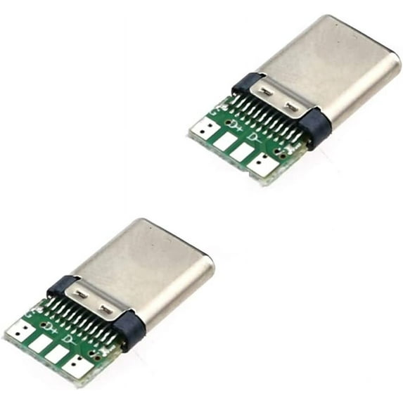 LINYAN-20 Pcs USB 3.1 Type C Male Plug Socket Connector with PCB Board ...