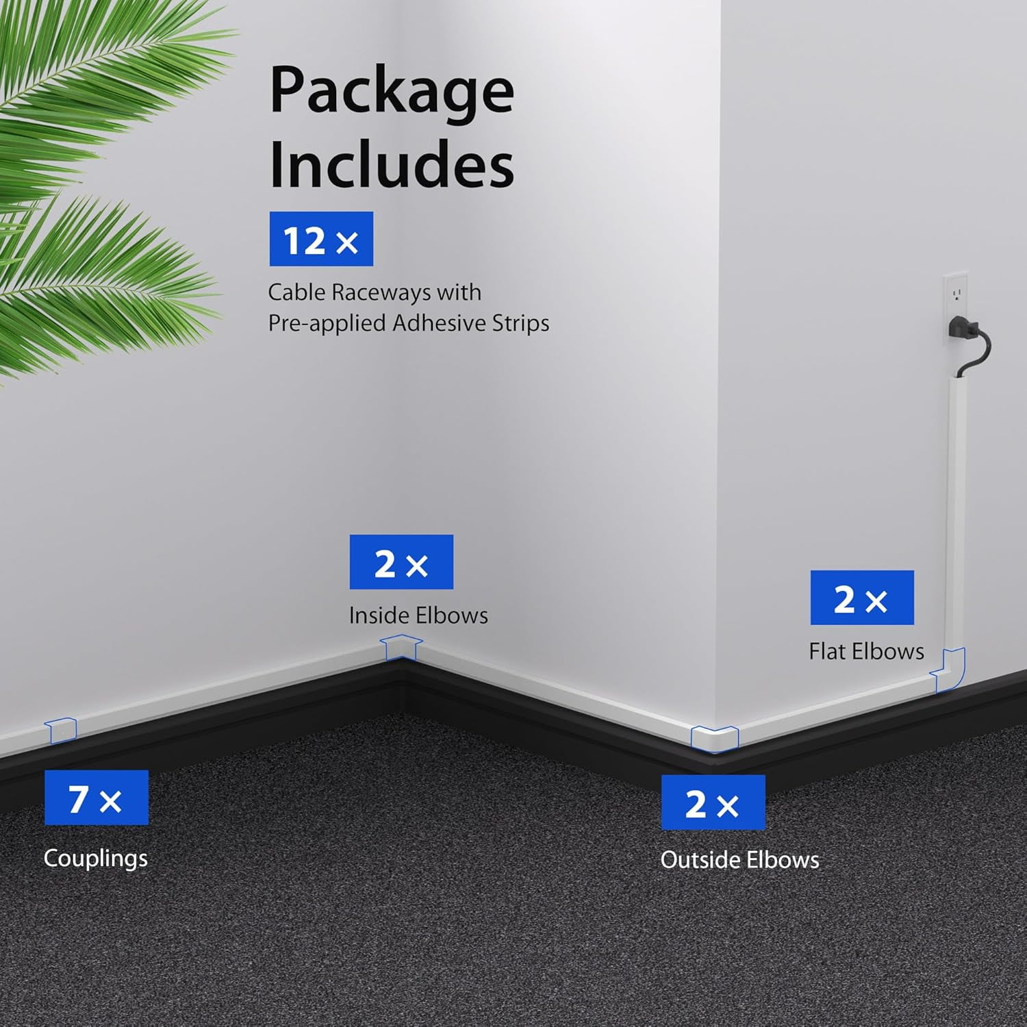 LINYAN-204in Cord Covers for Wires on Wall, Cord Hider for 1 Wire, Wall ...