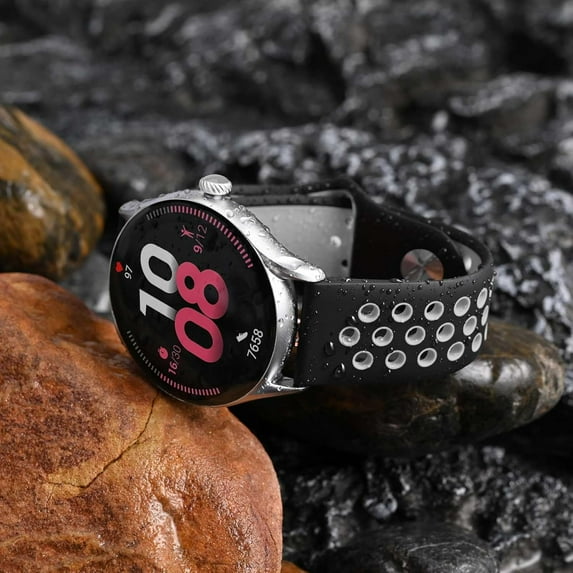 LINYAN-20mm 22mm Watch Bands for Men and Women, Ventilated Silicone ...