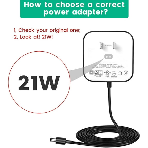 LINYAN-21W Power Cord Adapter for Echo Show 1st Gen., Echo 1st Gen ...