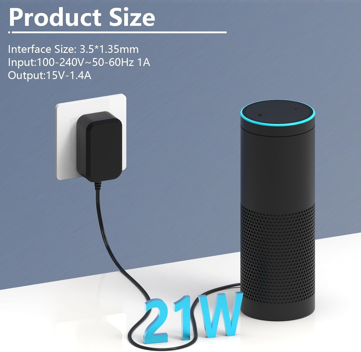 LINYAN-21W Replacement Charger Alexa Power Cord Compatible with Echo ...