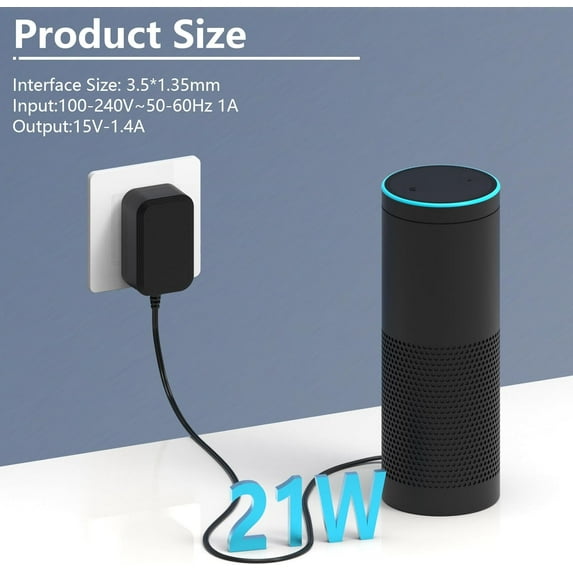 LINYAN-21W Replacement Charger Alexa Power Cord Compatible with Echo ...